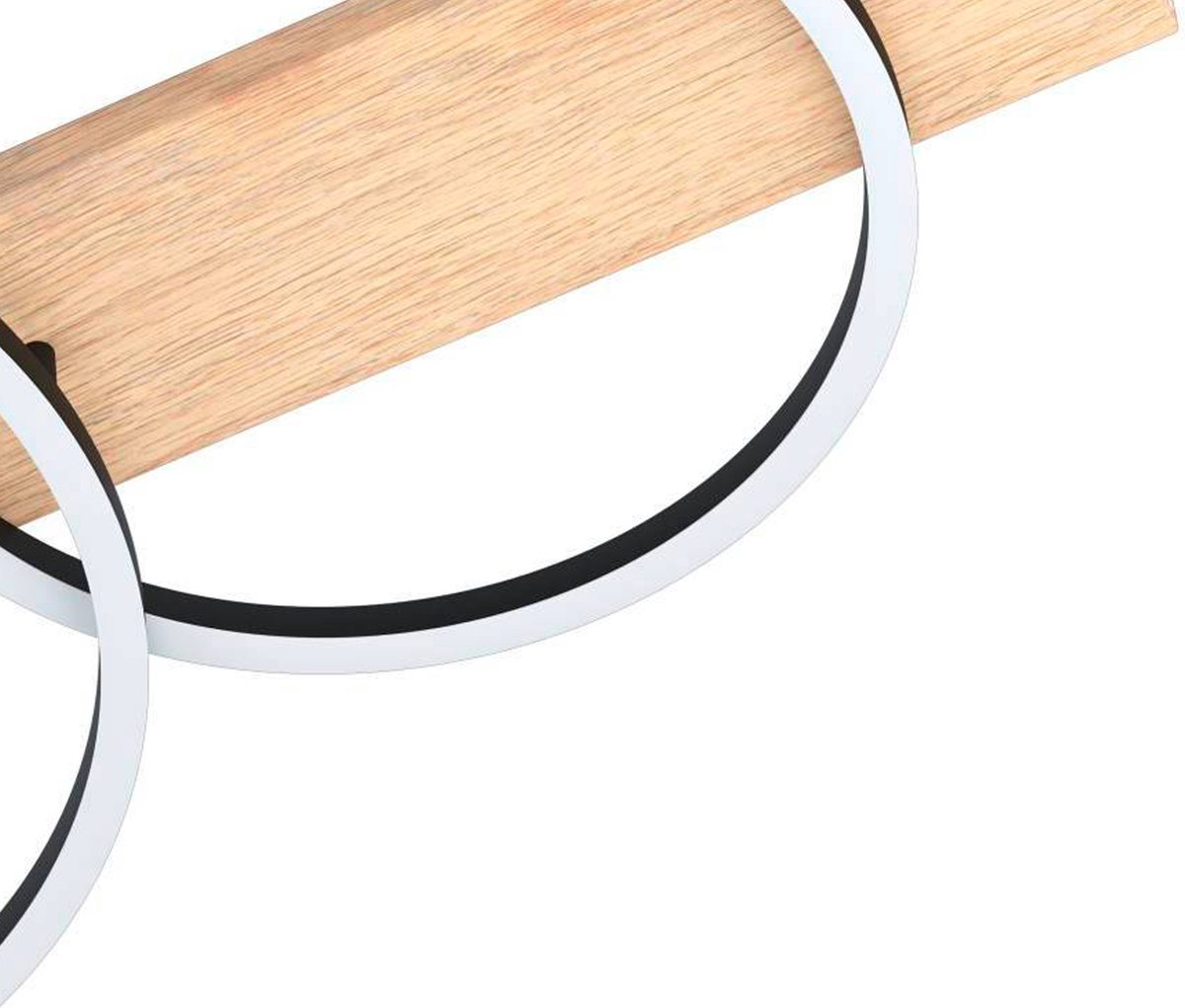 EGLO Boyal Plafondlamp - LED;LED - 101 cm - Zwart/Bruin/Wit | bol.com