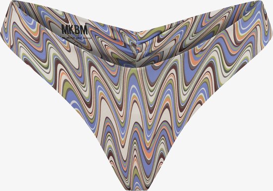 MKBM String Bikinibroekje Blauw Wavy - Maat: XS | bol