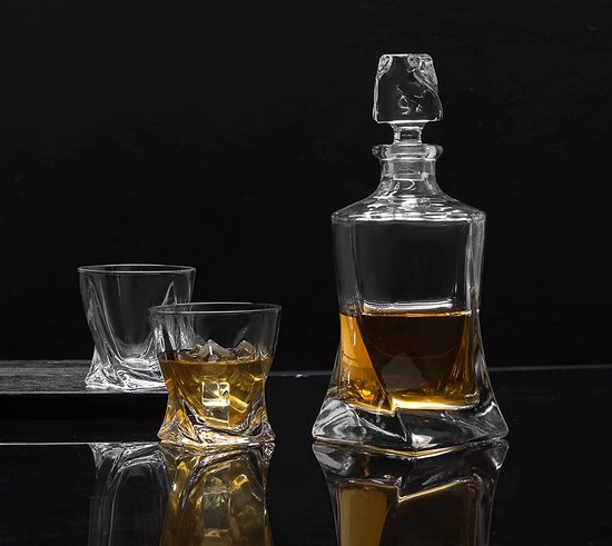karaf / crystal glass / Set for Whisky Glasses - BarCraft Grinded glass ...