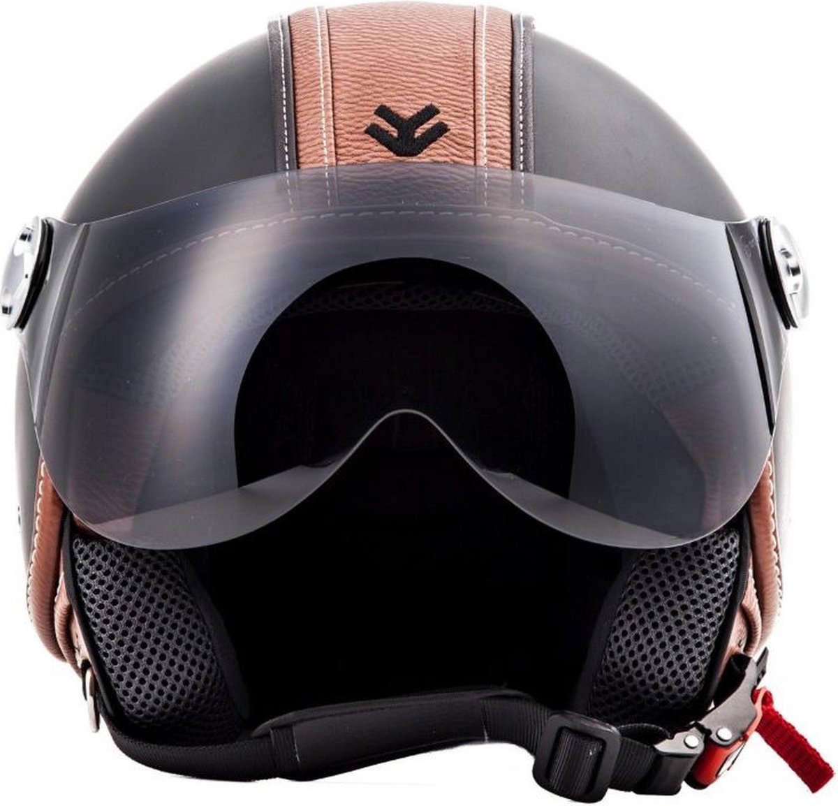 ARMOR AV-85 Leren vintage jethelm, scooterhelm, motorhelm, XS, 53-54cm ...