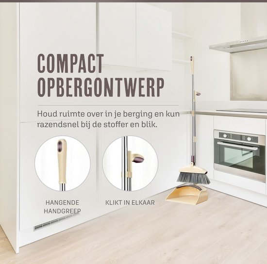 Stoffer en Blik met Lange Steel - Bezem en Vuilblik Binnen Buiten ...