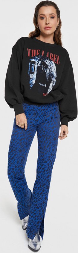 Broek Kobalt Sketchy animal flared pantalons kobalt | bol