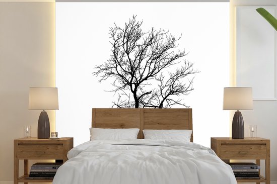 Behang - Fotobehang Silhouet van een boomtak - Breedte 260 cm x hoogte ...
