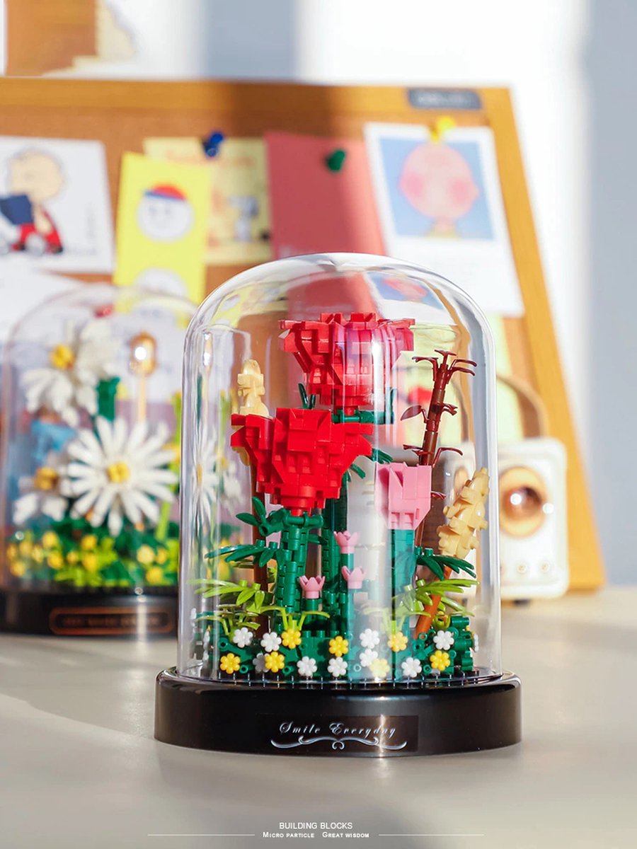 Balody Red Roses - Nanoblocks - Bloemen - bouwset / 3D puzzel - 596 ...