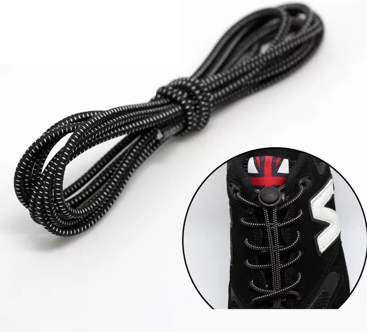 WiseGoods Premium Schoenveters Met Lock - Elastiek Veters Rond - Veter ...