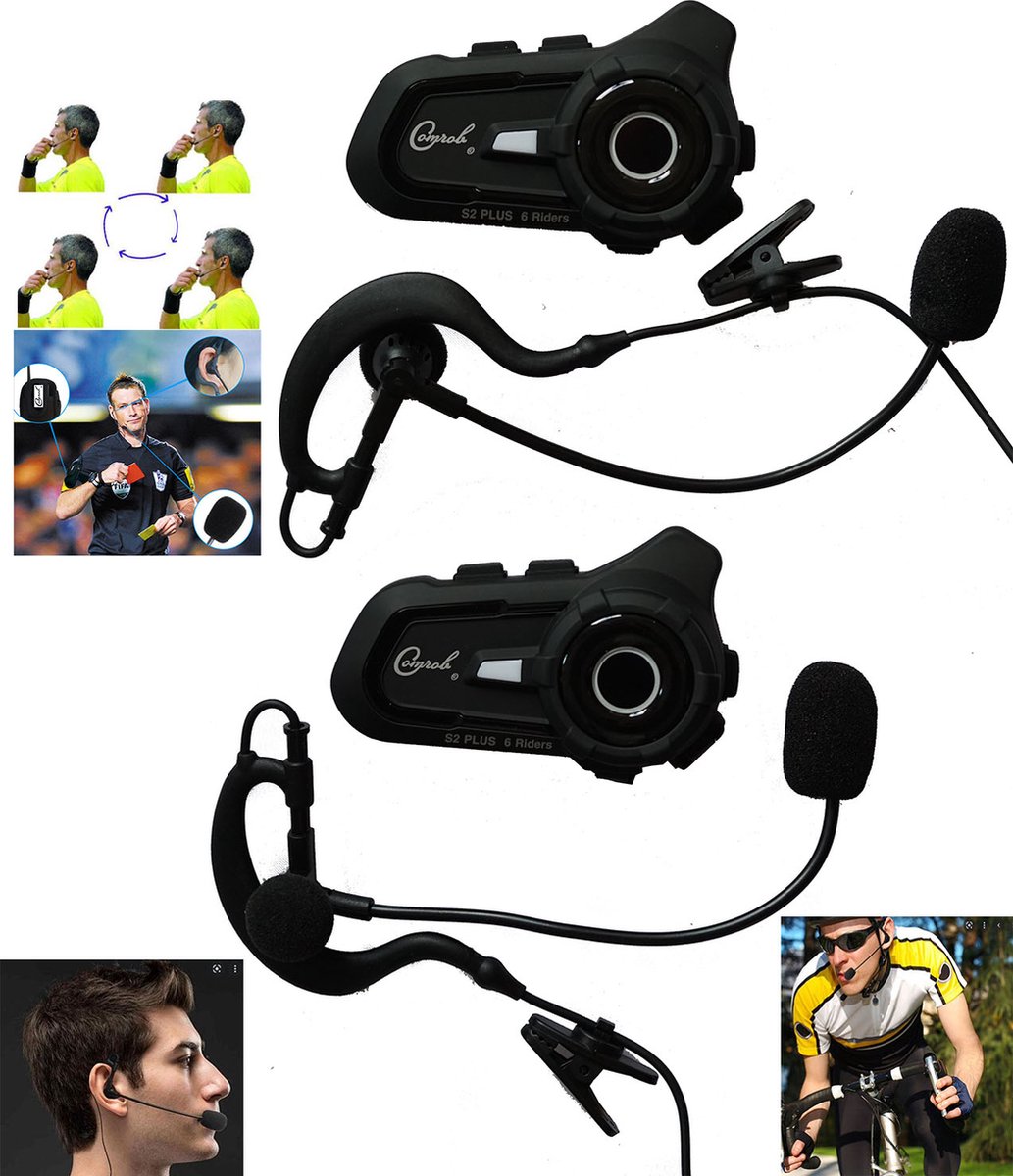 Fiets / scheidsrechter communicatie intercom S2 plus systeem voor 2 ...