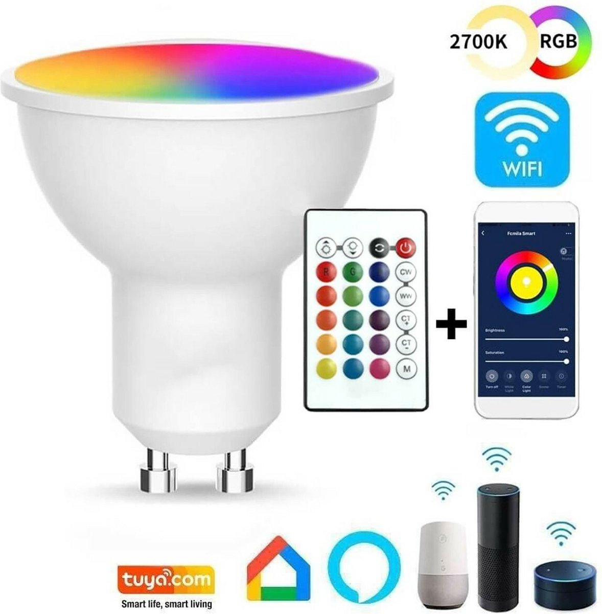 LED Spot Set GU10 - Froty - Smart LED - Wifi LED - Slimme LED - 5W ...