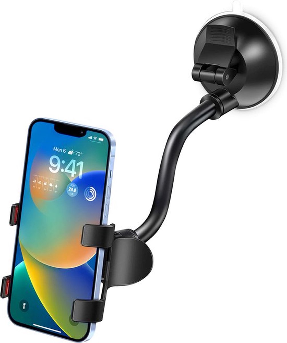 Mobiele telefoonhouder met zuignap - Zwart - Autohouder - GSM houder ...