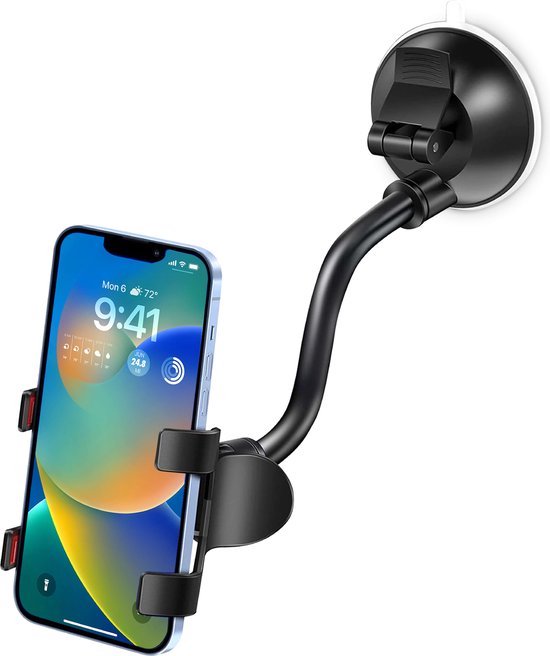 Mobiele telefoonhouder met zuignap - Zwart - Autohouder - GSM houder ...