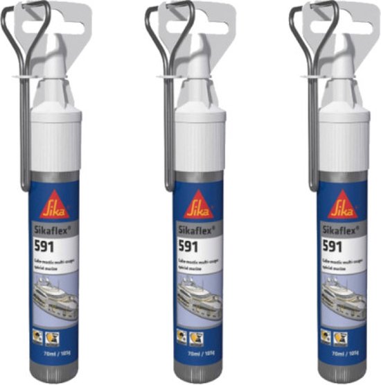 Set van 3 SIKA Sikaflex 591 multi-purpose kit - Wit - 70ml | bol.com