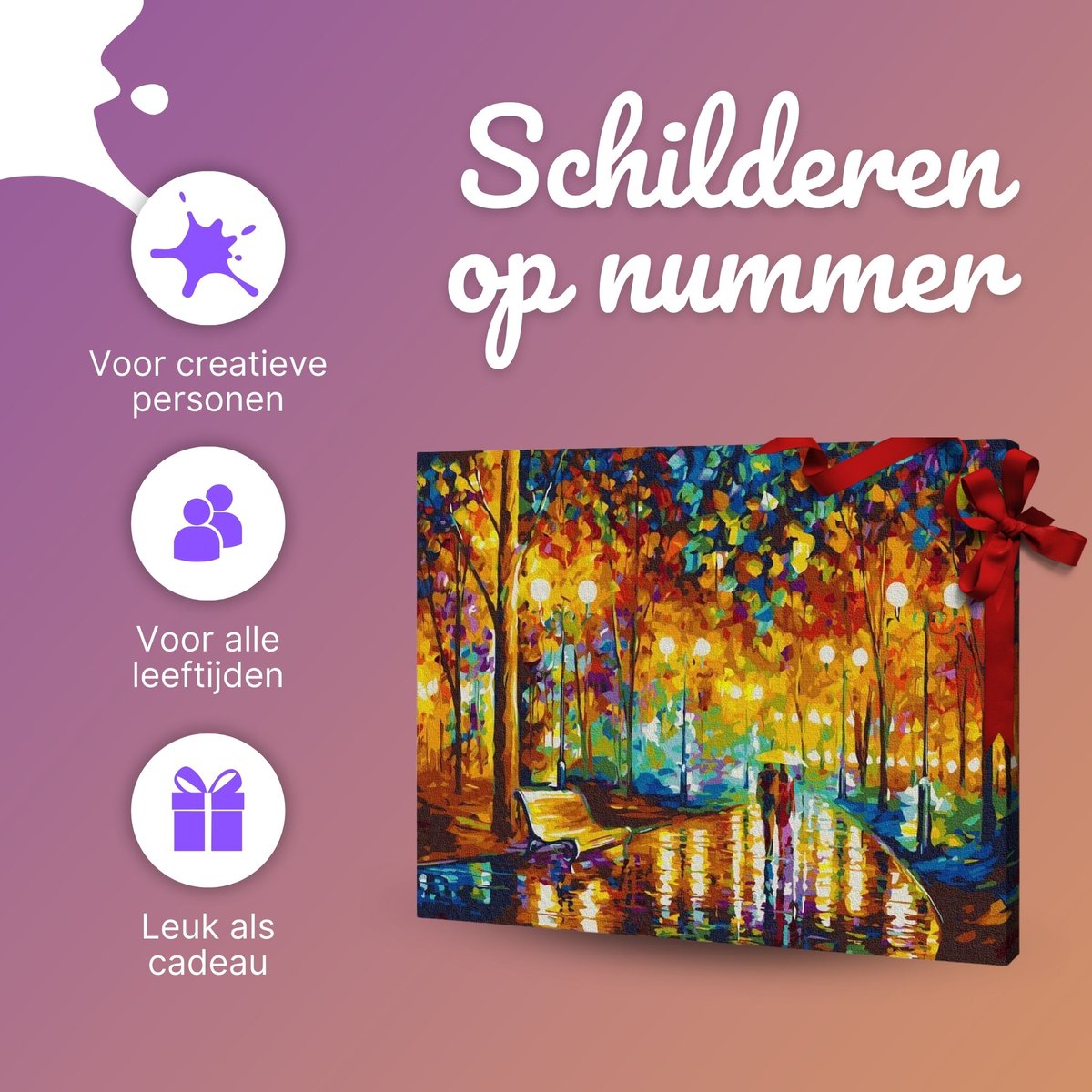 Rubye® Schilderen Op Nummer Volwassenen – Romantisch Park – Inclusief ...