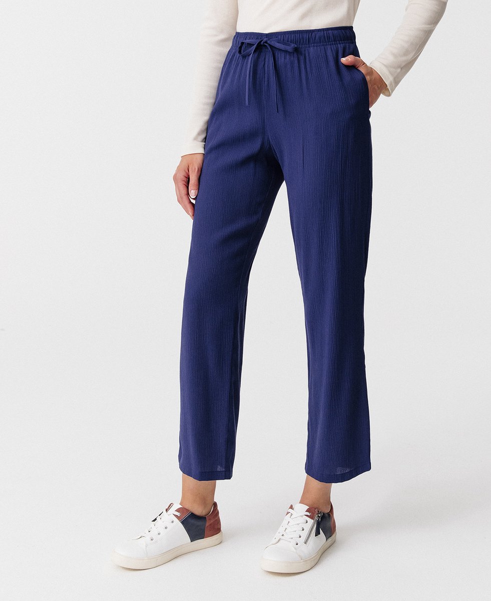 Damart - Broek in crêpestof - Dames - Blauw - 38 | bol.com