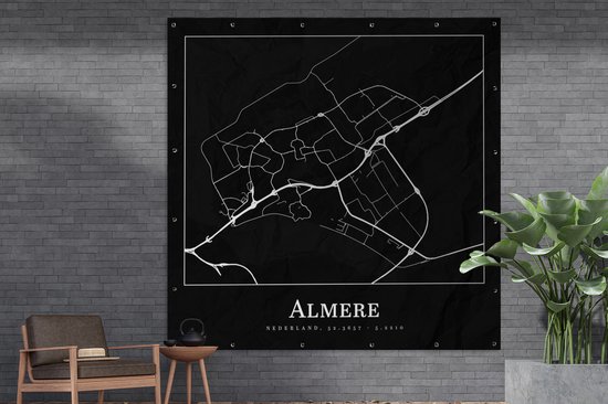 Tuin poster Stadskaart - Almere - Kaart - Plattegrond - 200x200 cm ...