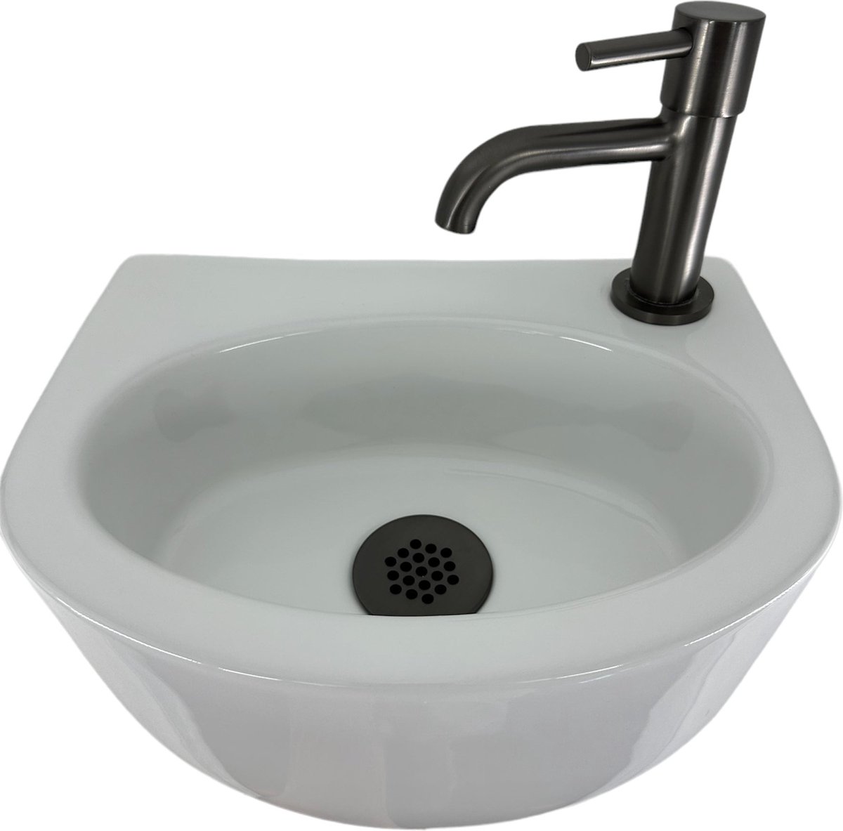 Fonteinset Gustav L'aqua Keramisch met Gun metal kraan en sifon | bol.com