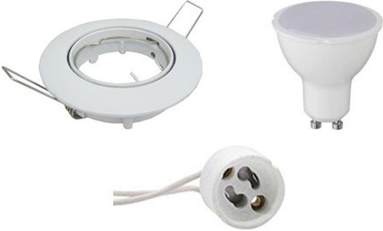 LED Spot Set - GU10 Fitting - Inbouw Rond - Glans Wit - 4W - Helder ...