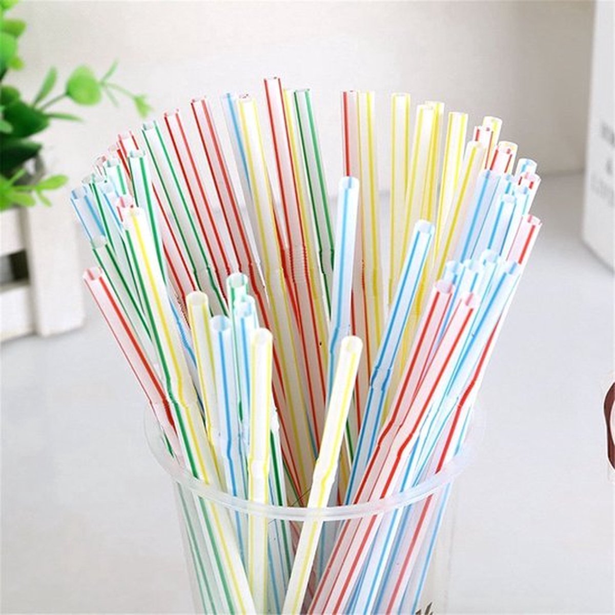 Plastic Wegwerp Rietjes 100 Stuks Plastic Rietjes Rietjes