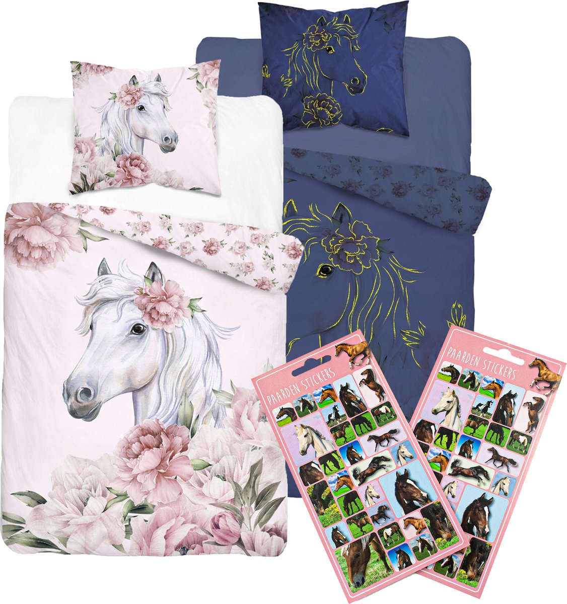 Dekbedovertrek Paard- Flowerbed- Glow in the Dark- 1 persoons- 140x200 ...