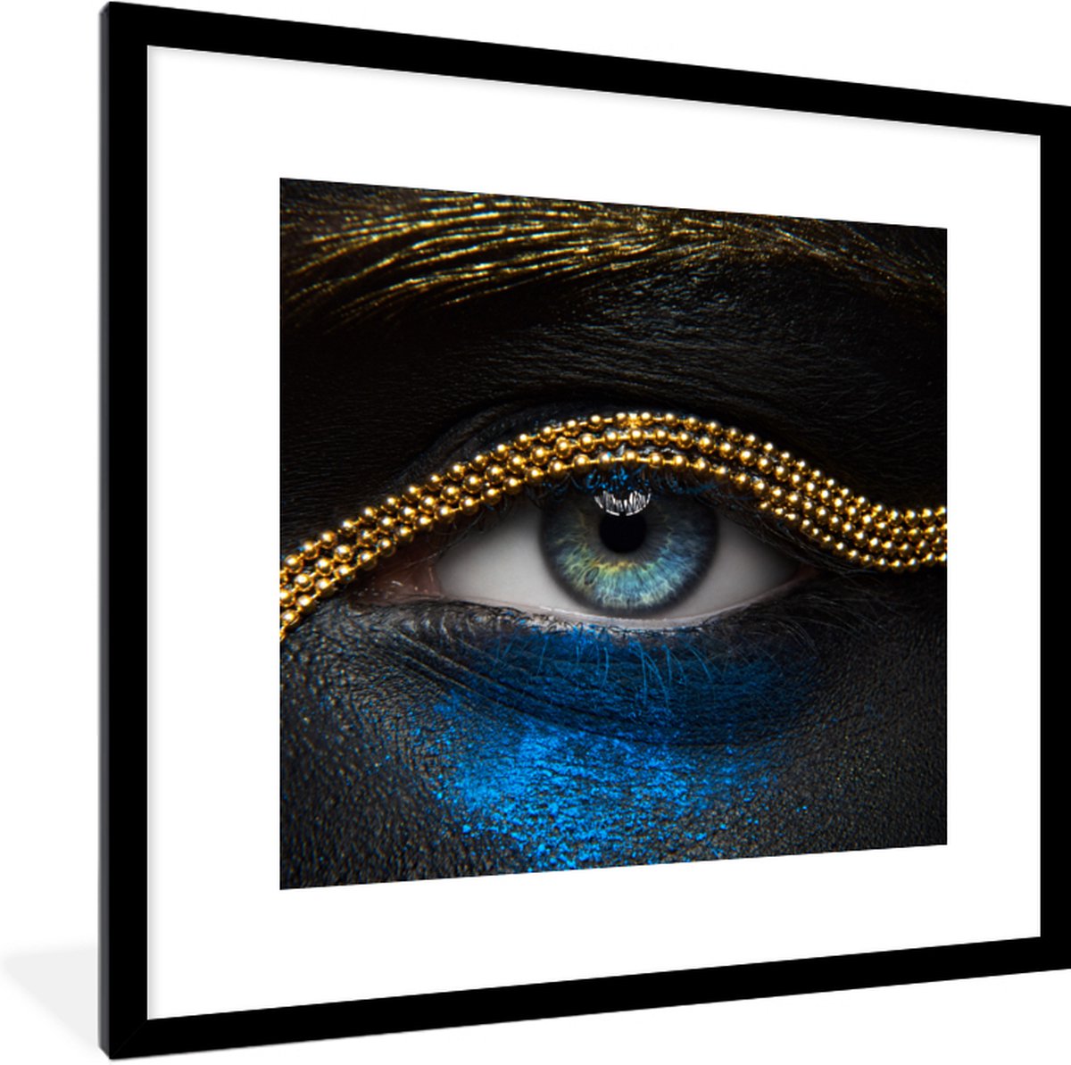 Fotolijst incl. Poster - Vrouw - Ogen - Make up - Luxe - Goud - 40x40 ...