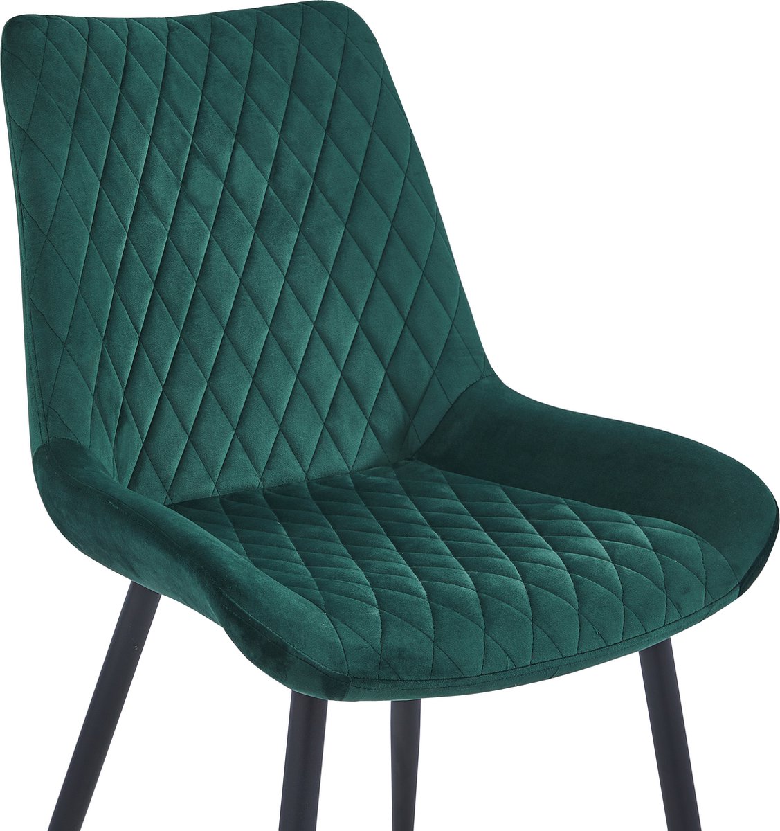 Colenis - Adama Eetkamerstoel - Set Van 2 - Groen - Fluweel - Velvet ...