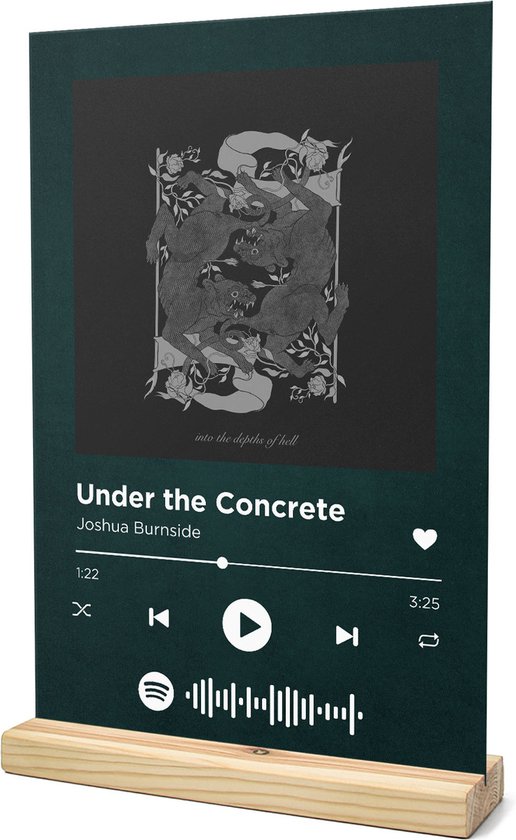 Songr Spotify Muziek Bordje - Under the Concrete - Joshua Burnside - 20x30 - Groen -... | bol.com