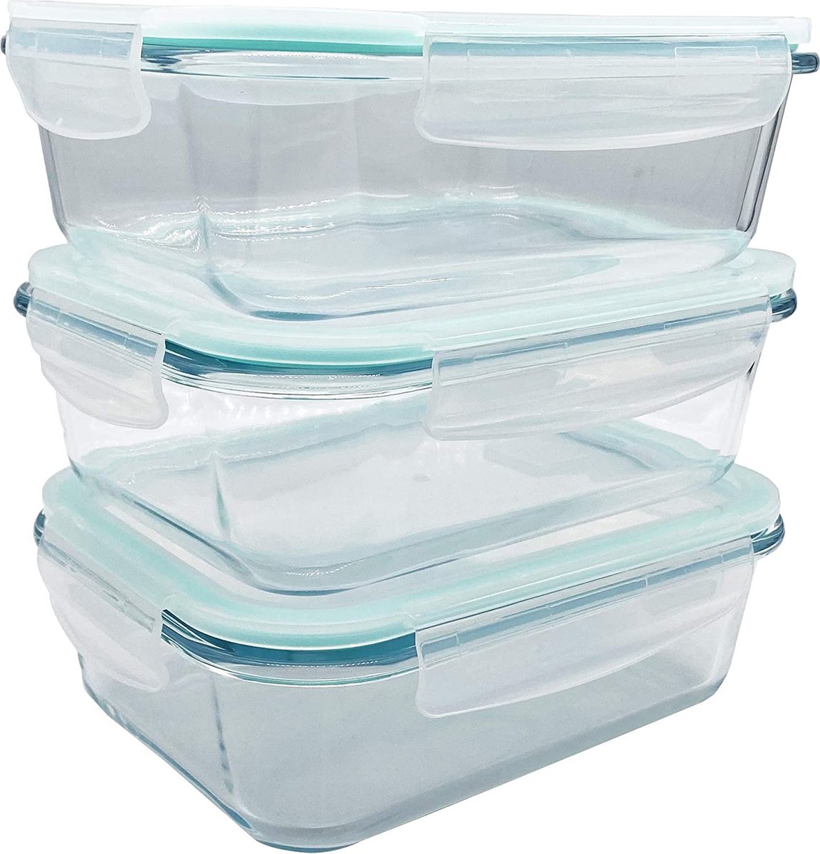 Vershouddoos glasset, vershouddozen van glas met deksel, voorraaddozen ...