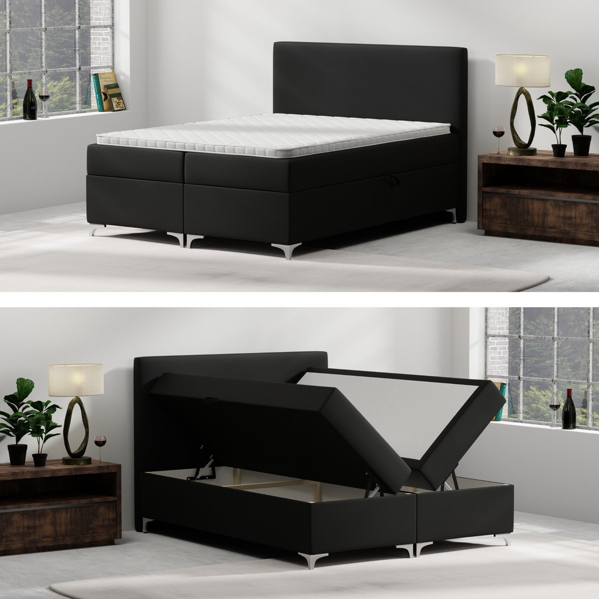 WeSleepy® Ease Boxspring Bed met Opbergruimte 160x200 - Inclusief ...
