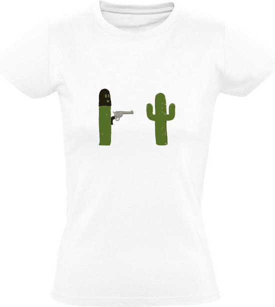 Cactus met geweer Dames T-shirt | wilde westen | gangster | woestijn ...