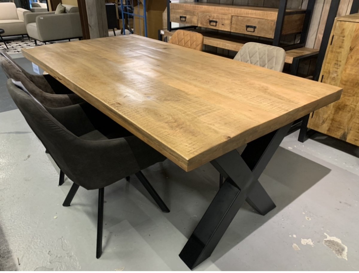 Eettafel Boa 220 X 100 Cm X-poot - Mangohout - Naturel Furn4All ...