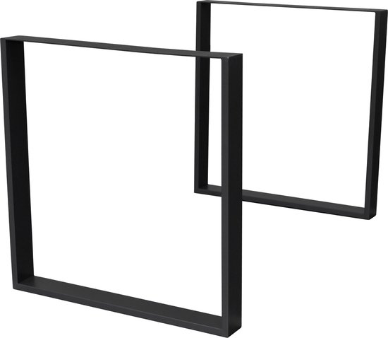 2 stuks tafelpoten 90 x 72 cm, zwart, gepoedercoat staal | bol.com