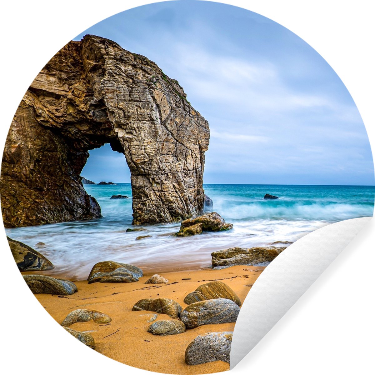 Behangcirkel - Rots - Stenen - Water - 80x80 cm - Zelfklevend behang ...