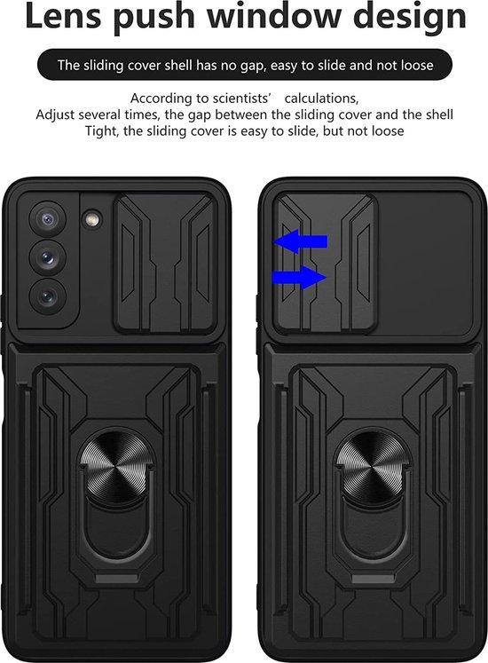 Hoesje Geschikt Voor Samsung Galaxy S21 Fe hoesje met Ring houder - camera lens... | bol