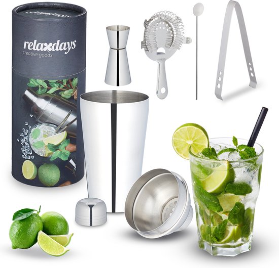 cocktail set 5-delig - rvs - 500 ml shaker - baraccessoires - ijstang ...