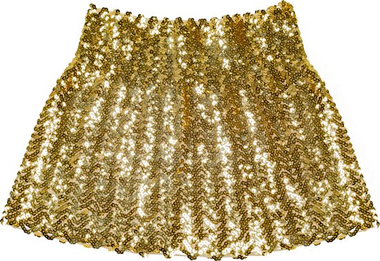 Boland - Minirokje Sequins goud (M) - Volwassenen - Showgirl - Glitter ...