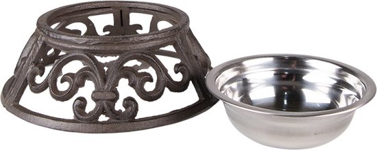 Set van 2 x Voerbak Hond Ø 23x7 cm Bruin Ijzer Voerbak Kat Voerbak ...