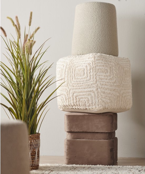 Woonexpress Bijzettafel Wolsum - Katoen - Naturel - 45 x 45 x 45 cm ...