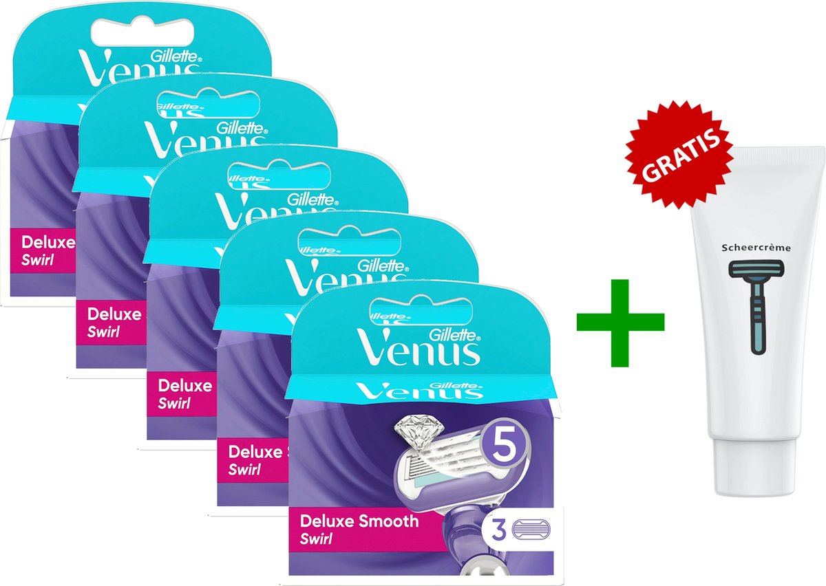 Gillette – Venus Swirl Deluxe Smooth - Scheermesjes - 15 Stuks + GRATIS ...