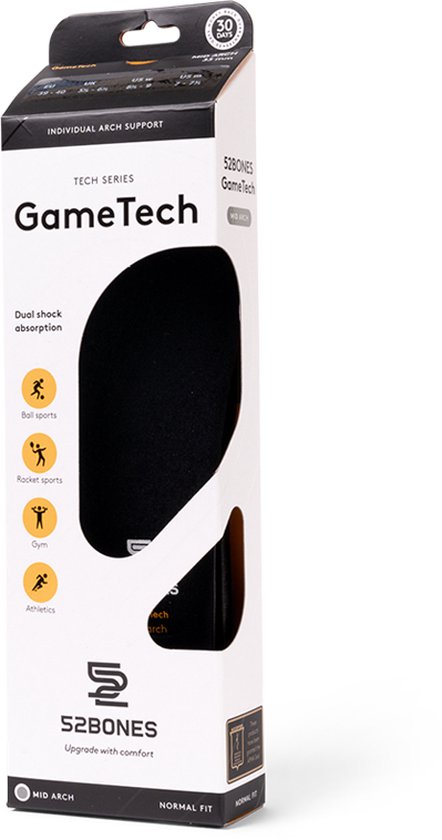 52Bones GameTech Mid Arch - premium inlegzolen met medium voetboog - optimale demping... | bol