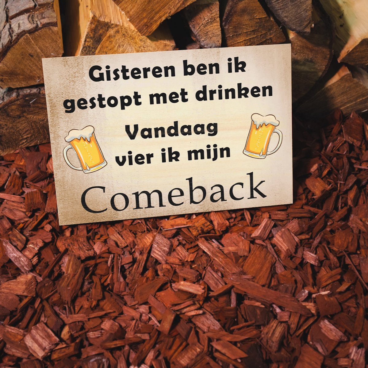 Spreukbord - Drinken Comeback Bier - Hout - Vintage - Grappig - Humor ...
