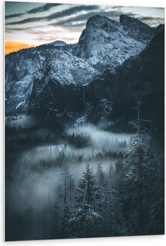 WallClassics - PVC Schuimplaat- Hoge Bergen boven de Bomen uit - 80x120 ...