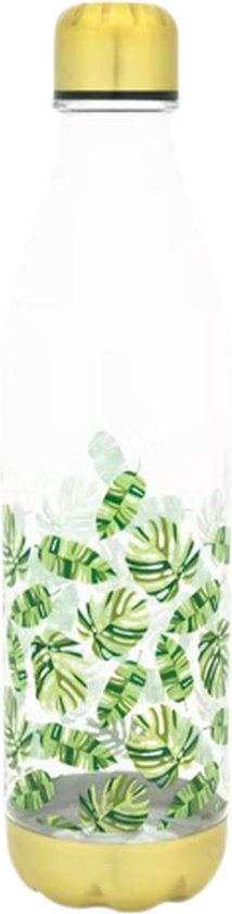 Drinkfles 1L Bladeren - Groen / Goud - Drinken - Herbruikbaar ...