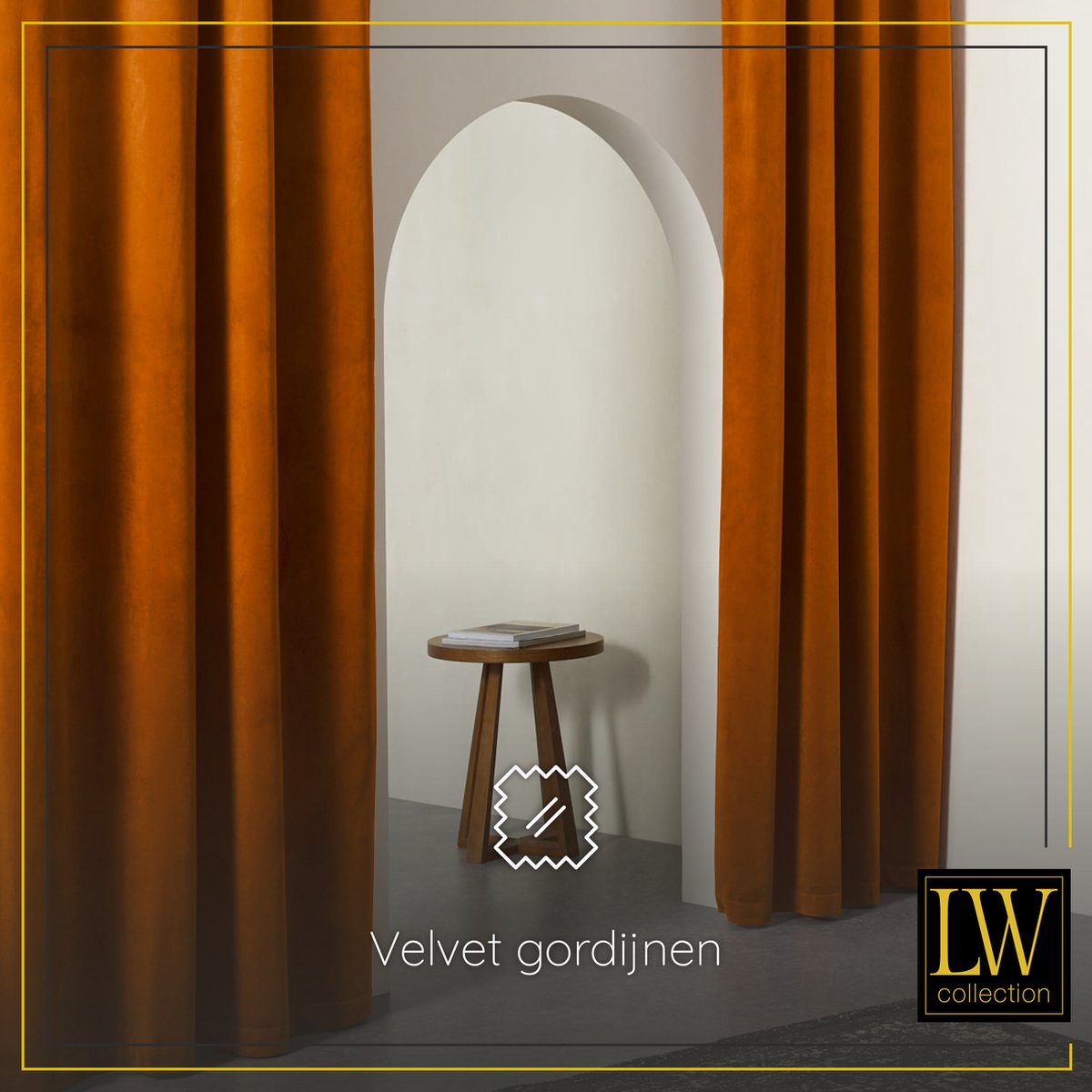 Gordijnen Oranje Velvet Kant en klaar 290x245cm - Kant en klare ...