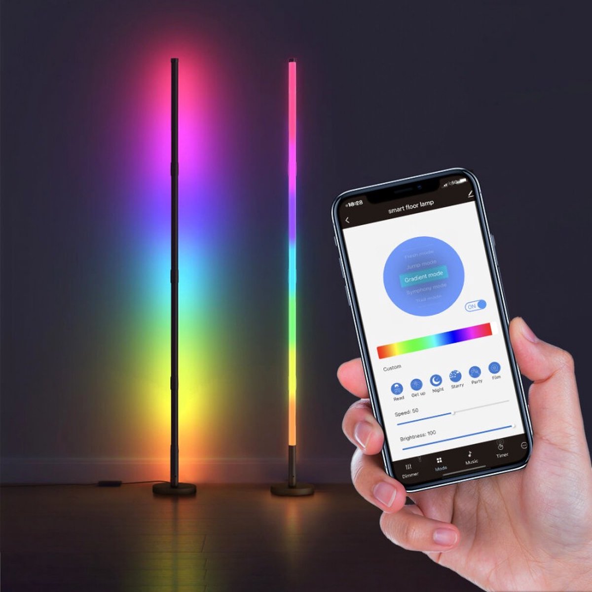 Zestien miljoen RGB-kleuren hoekvloer LED-lamp | bol.com