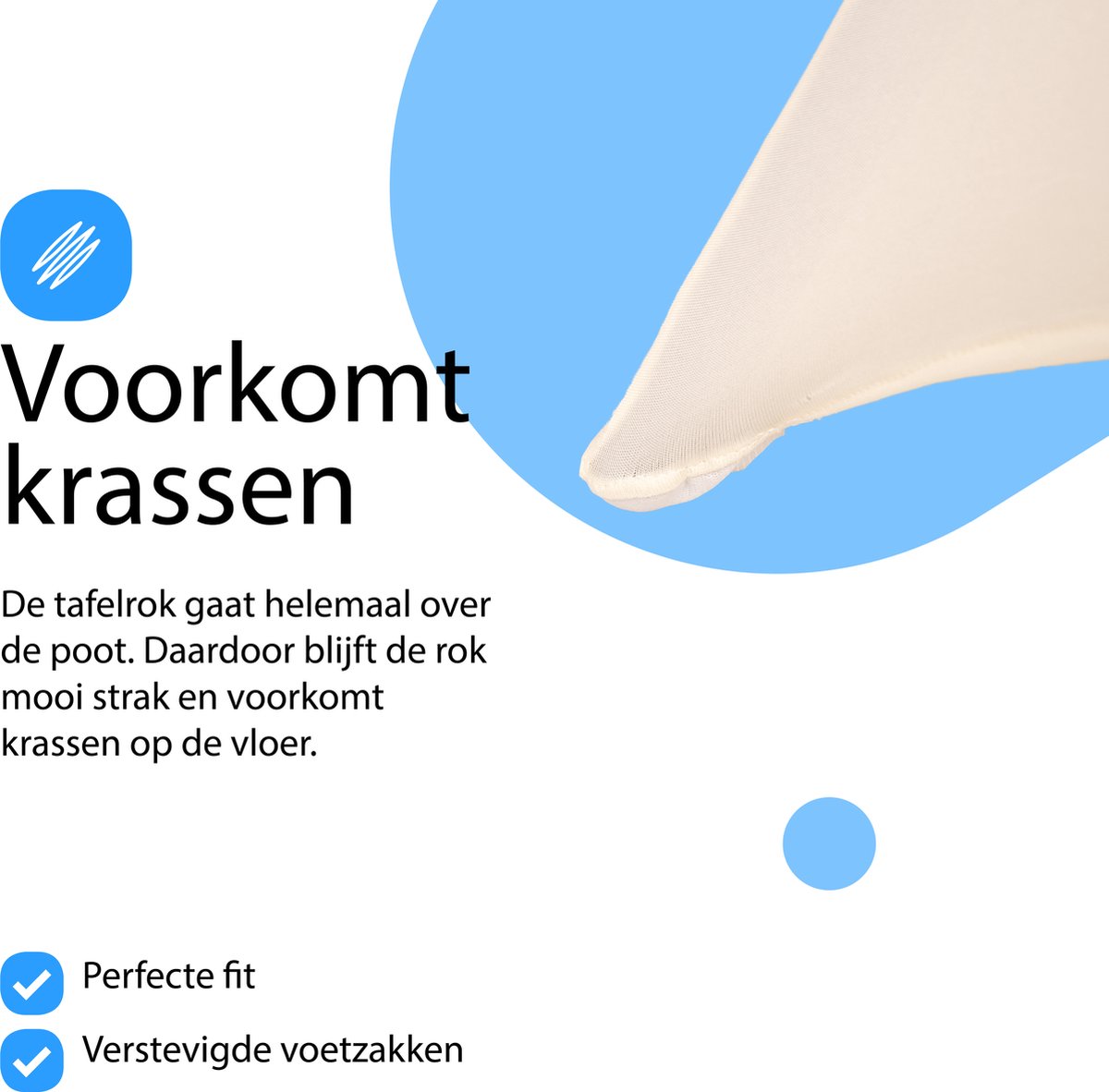 Statafelrok Beige x 2 – ∅80-85 x 110 cm – Stretch 2 stuks – Tafelrok voor Statafel –... | bol.com