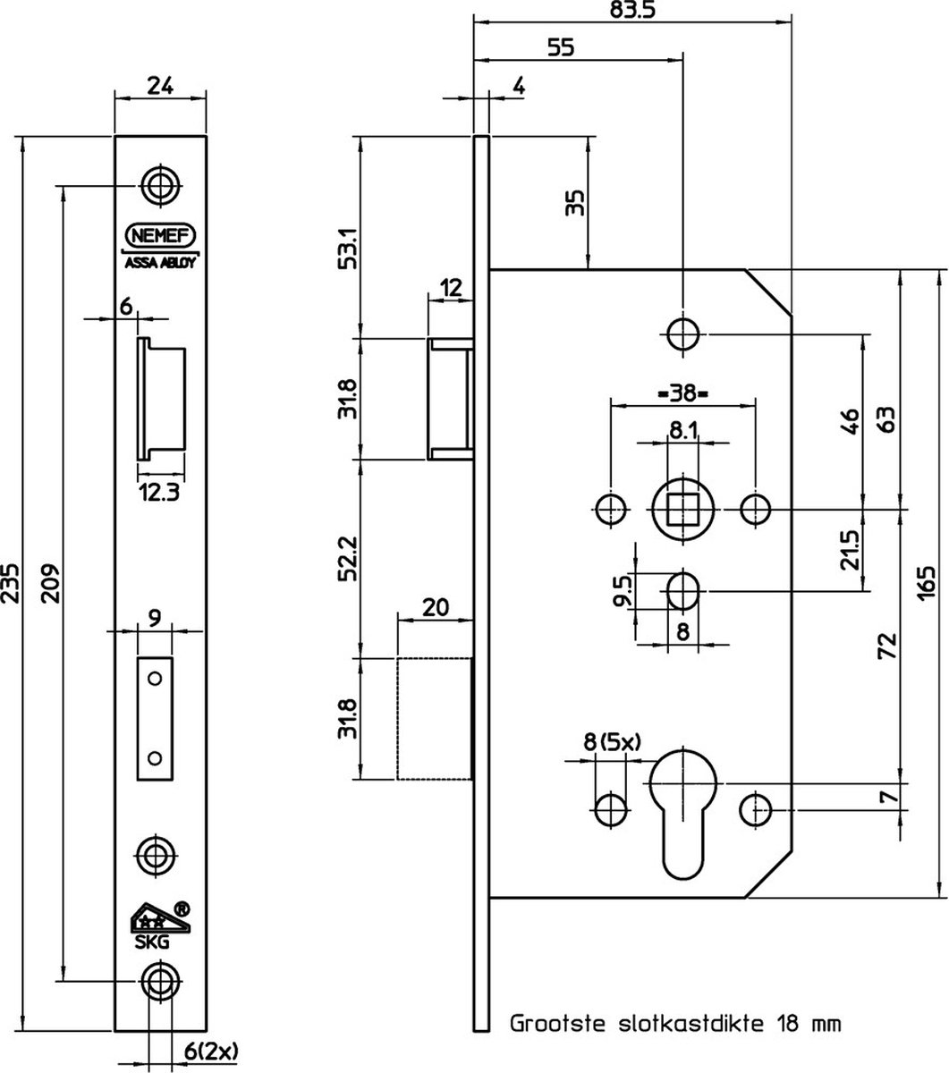 Nemef 4402 Dag- en nachtslot PC72 SKG** | bol.com