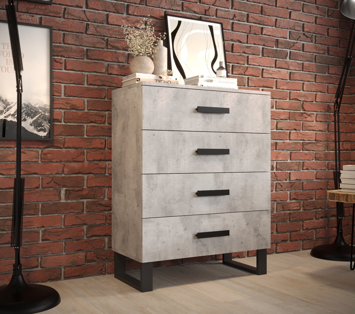 InspireMe- Dressoir - Commode - Moderne Ladenkast - Kast - ( Breedte 80 ...