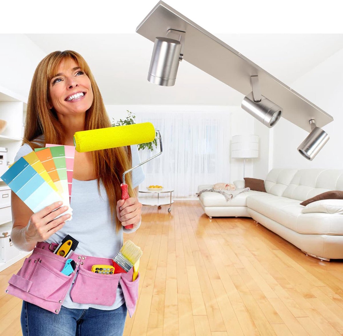 Witte balk spot Halospot | 3 lichts | staal | metaal | 65 x 9,5 cm ...