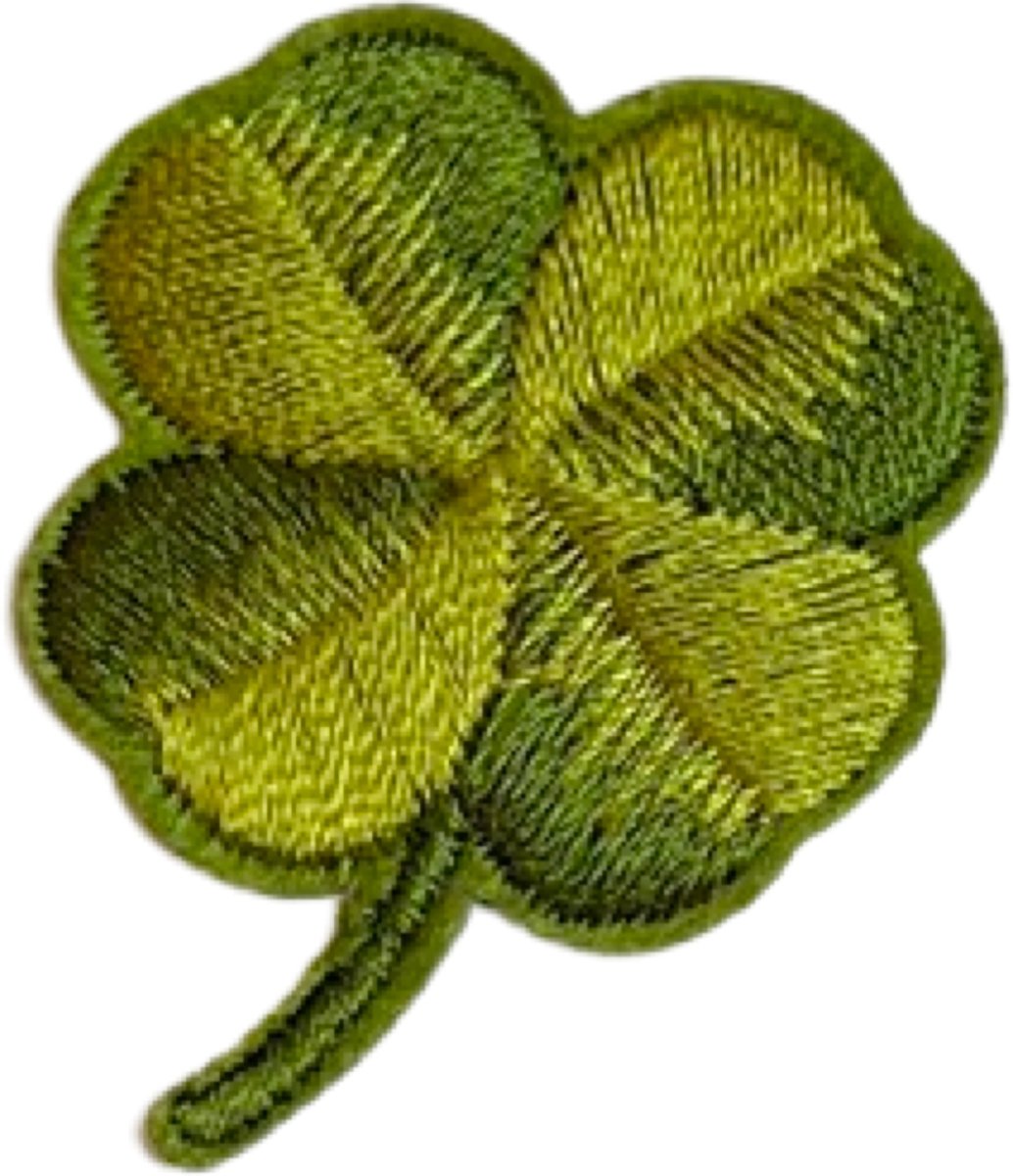 Klavertjevier Klavertje Vier Klaver Strijk Embleem Patch 3.0 cm / 3.7 ...