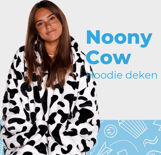 Noony Cow oversized hoodie deken - Plaids met mouwen - Fleece deken met ...
