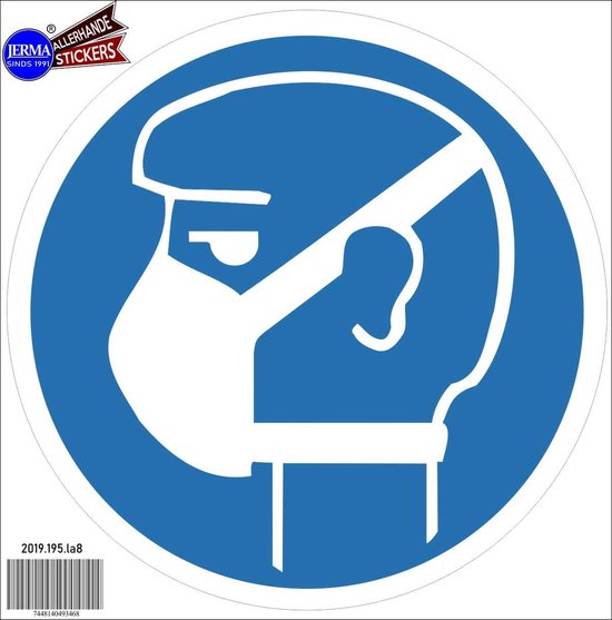 Mond-, stofmasker verplicht sticker. | bol