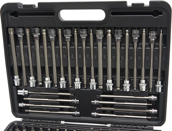107 Delige Korte en Lange MM, INCH Inbus, Torx, Hex Doppenset | bol